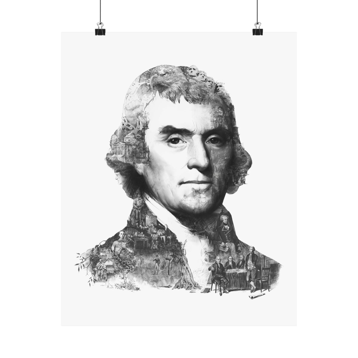 THOMAS JEFFERSON BLACK & WHITE POSTER