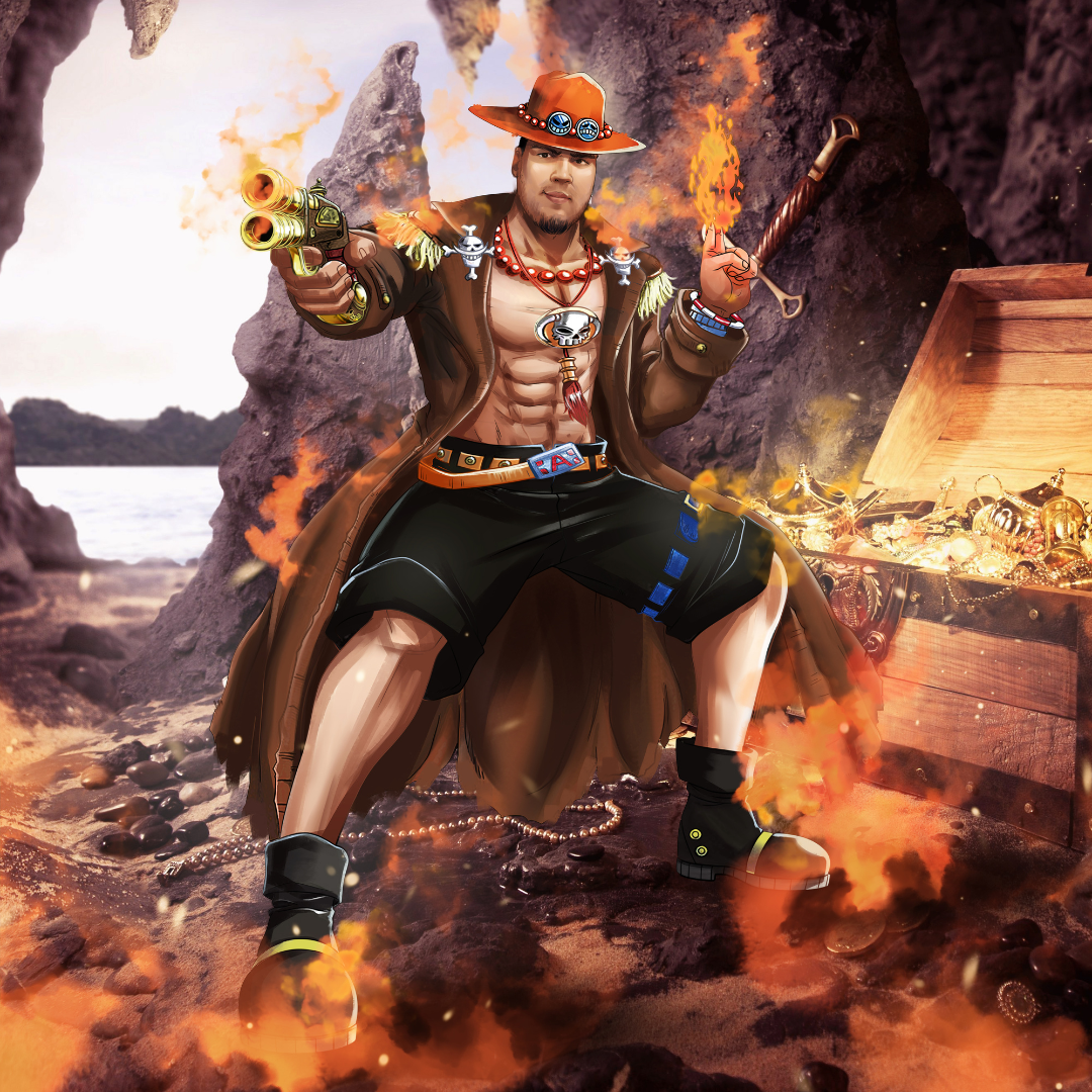 THE FIRE FIST, ACE - ONE PIECE CUSTOM DRAWING