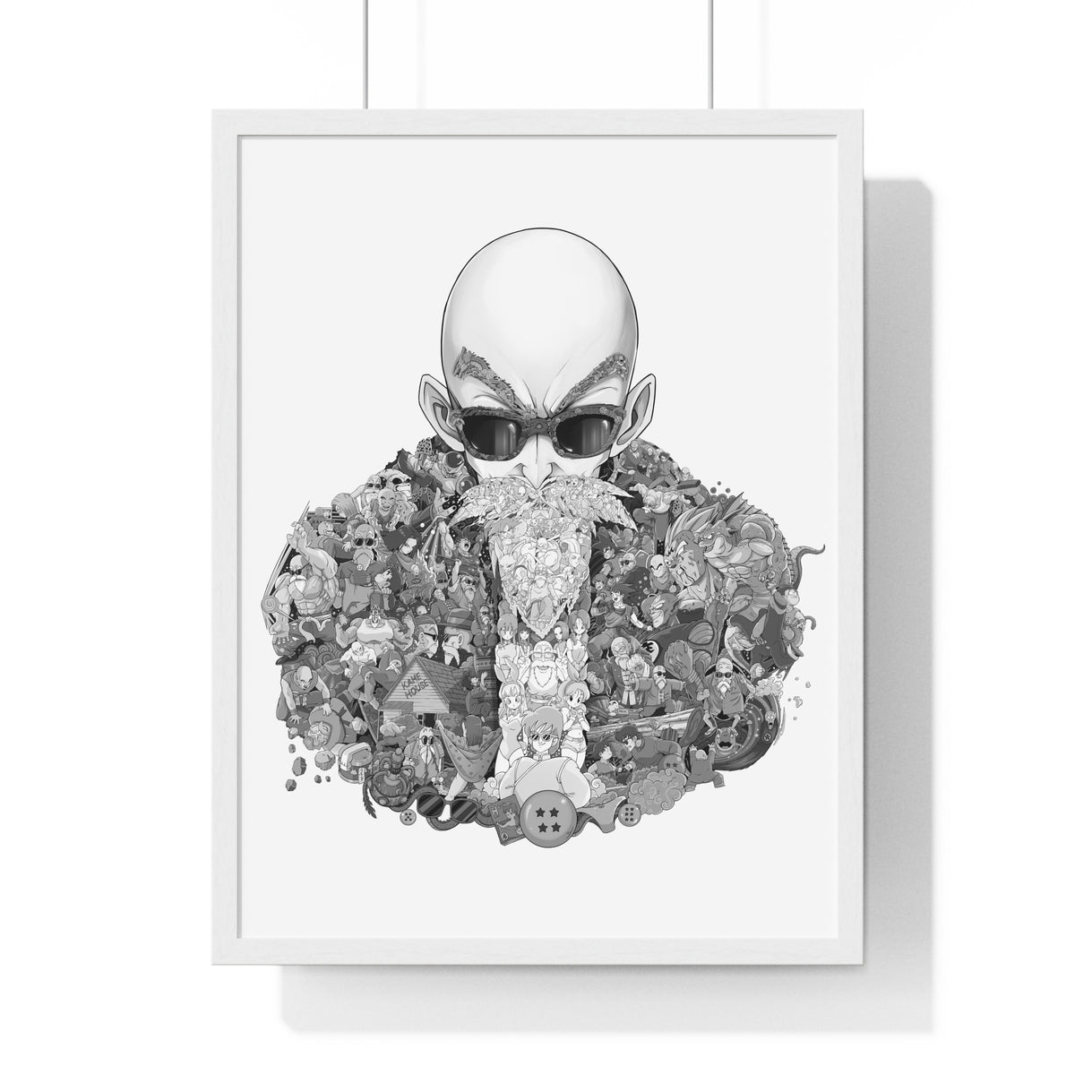 MASTER ROSHI BLACK & WHITE FRAMED POSTER