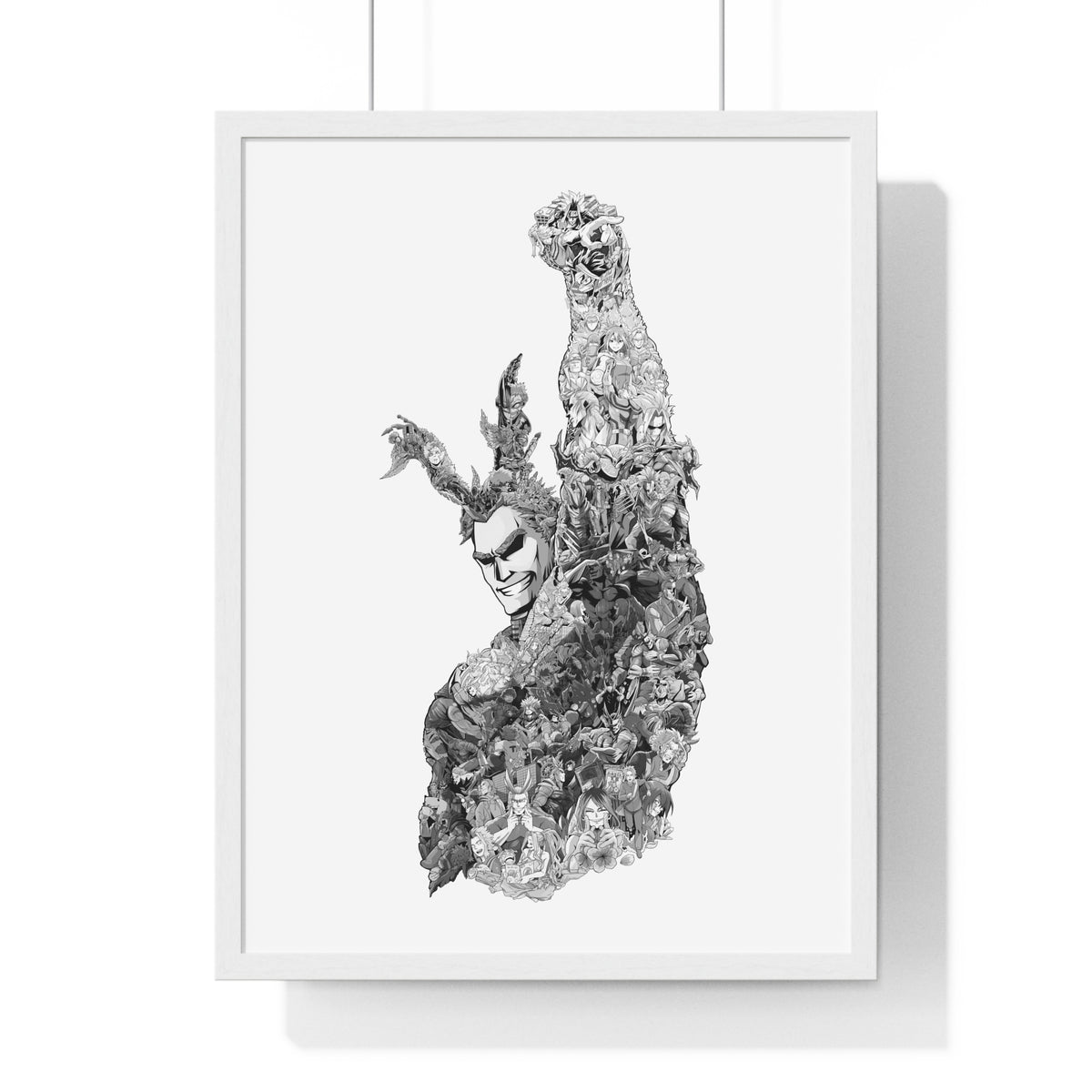 ALL MIGHT BLACK & WHITE FRAMED POSTER