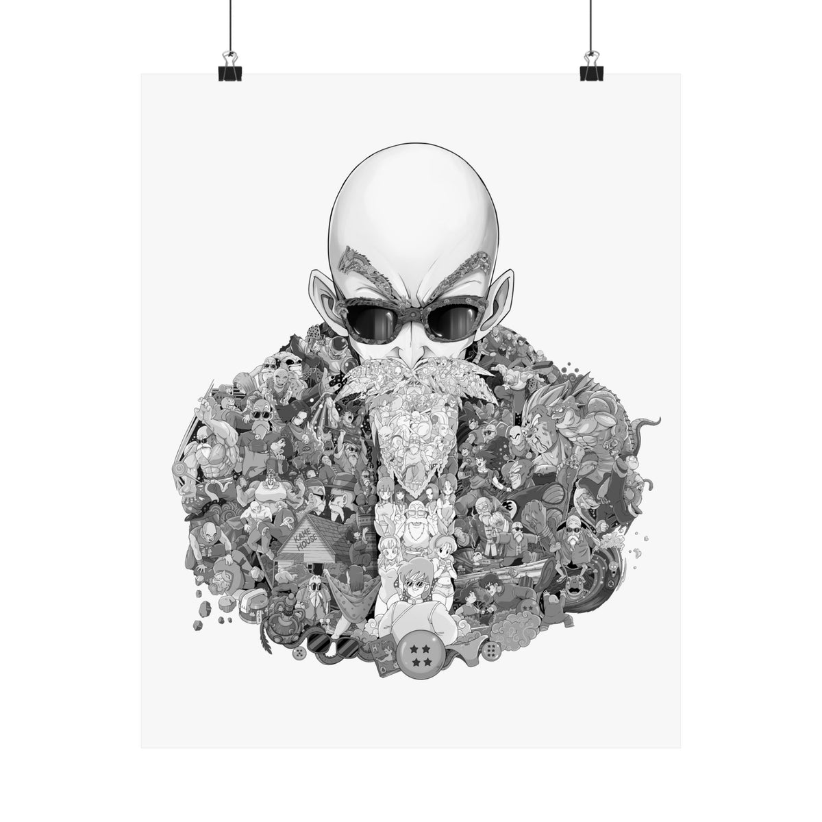 MASTER ROSHI BLACK & WHITE POSTER