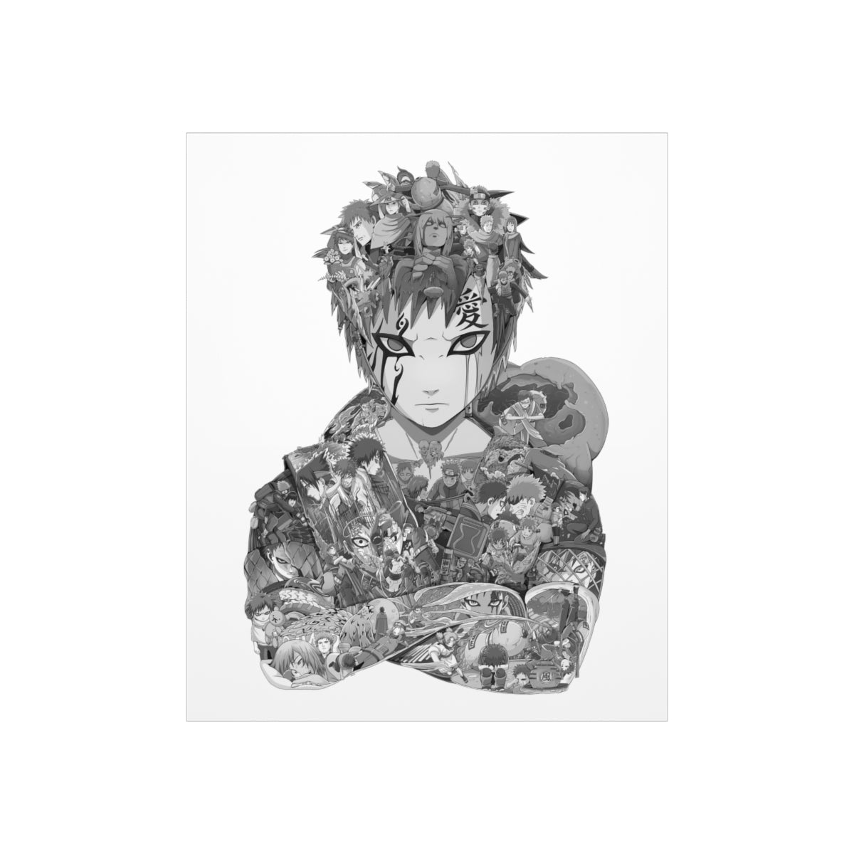 GAARA BLACK & WHITE POSTER
